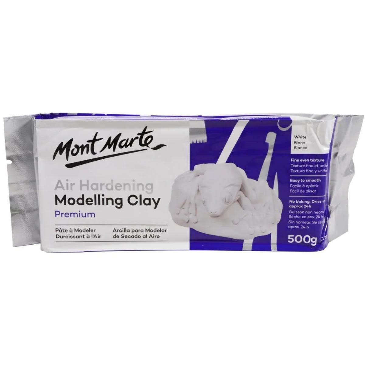 Mont Marte Air Hardening Modelling Clay - White 500gm - www.acercmodels.com