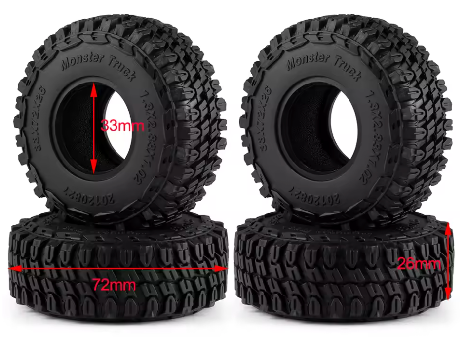 ACE RADIO CONTROLLED MODELS ACE 1.3" MT TIRES TYPE C 4PCS - www ...