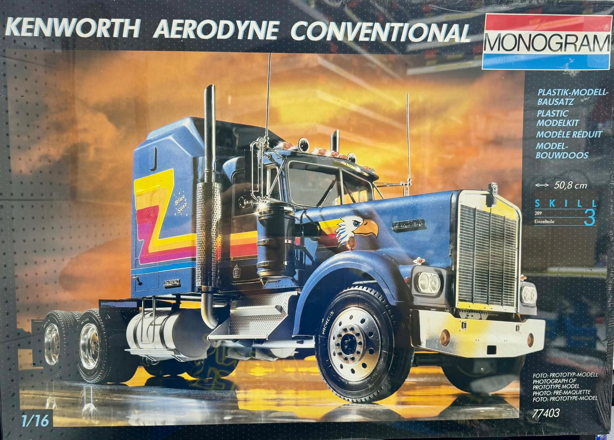 MONOGRAM 1/16 KENWORTH AERODYNE CONVENTIONAL KIT ( NEW OLD STOCK ) 1991 ...