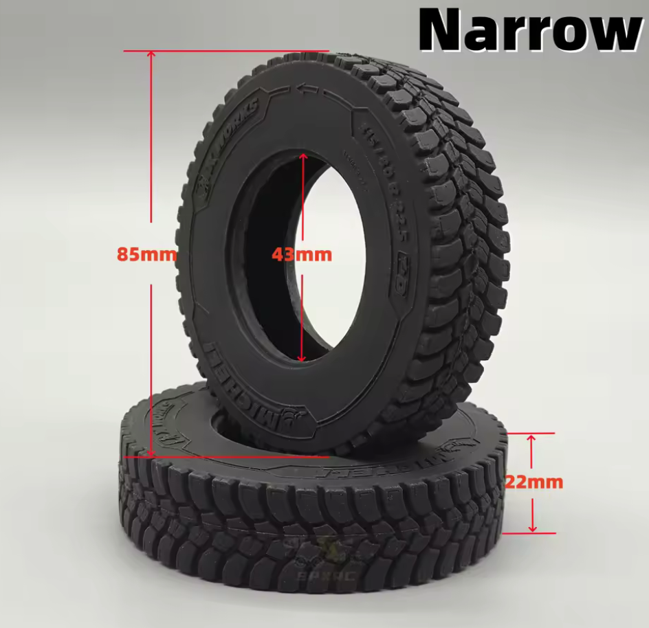 TAMIYA RACE 1/14 TRUCK TYRES 22mm HEAVY DUTY (PR) SUITS TAMIYA TRACTOR ...