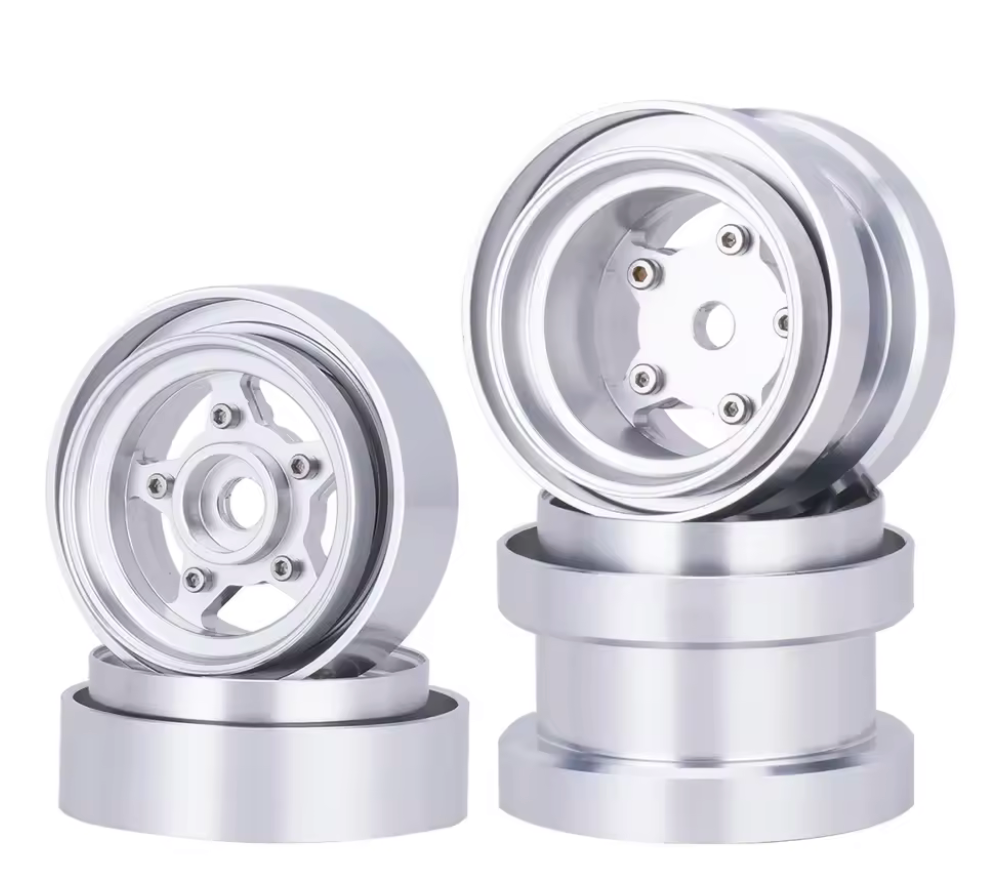 RACE TAMIYA REAR ALUMINIUM WHEELS FOR THE FROG HORNET GRASSHOPPER ETC ...
