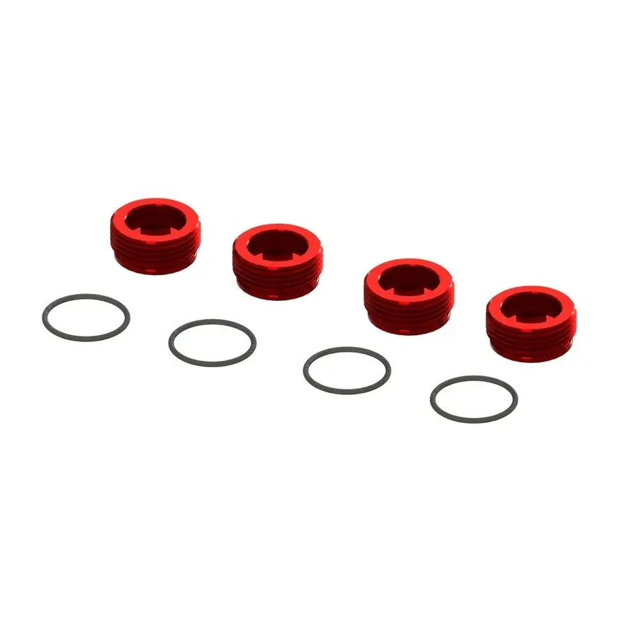 ARRMA Arrma Aluminum Front Hub Nut Red (4) inc O-Rings, AR320467 - www ...