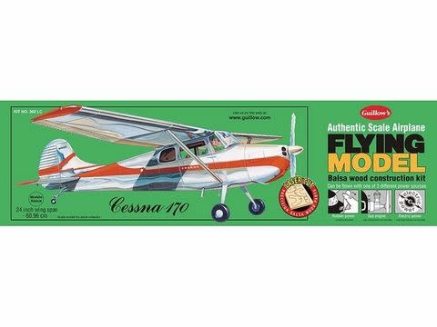 Guillows Cessna 170 1:18 Scale Balsa Model Kit, 609mm WS RUBBER POWERED ...