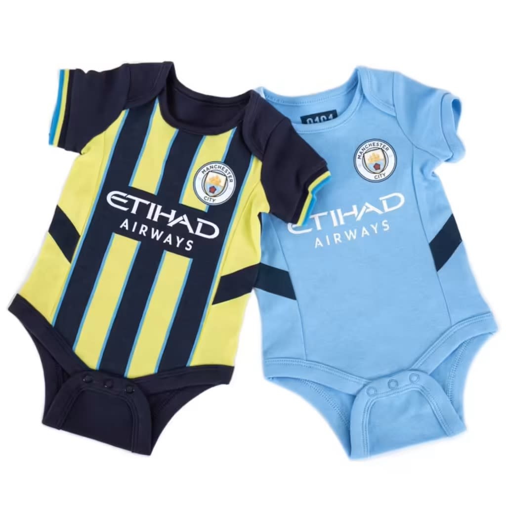 MANCHESTER CITY 2024 25 BABY ONESIE SET - Soccer World