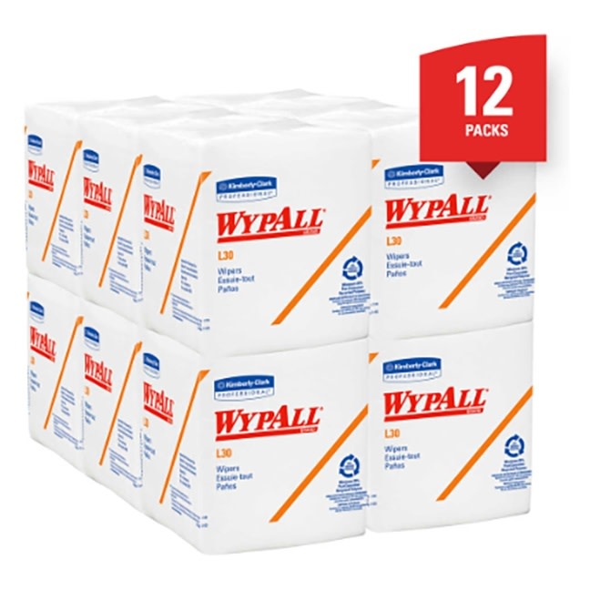 Wypall Wypall L30 1/4 Fold Wiper, White, 90/Box, 12 box/Case ...