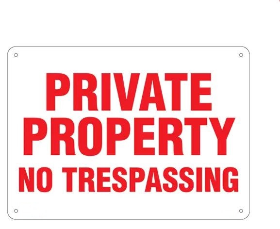 "Private Property" Safety Sign, 10x14 Plastic - Southwest Safety & Supply