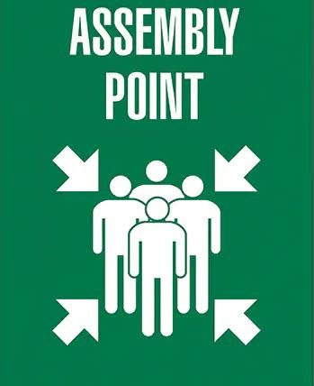 Assembly Point Sign, 14x10, Plastic - Southwest Safety & Supply