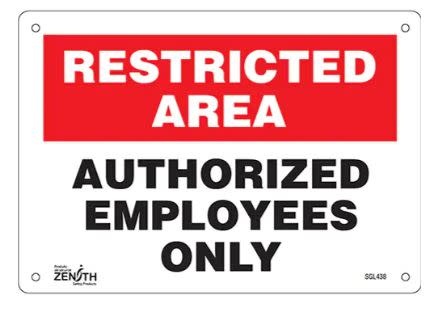 Restricted Area/Emp Only Sign, Plastic, 7" x 10" - Southwest Safety ...