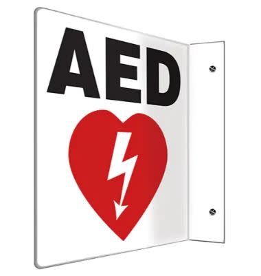 AED Glow in the Dark Projection Sign, Plastic, 8" x 8" - Southwest ...