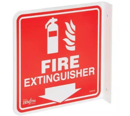 Fire Extinguisher Projection Sign, Plastic, 8" x 8" - Southwest Safety ...