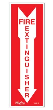 Fire Extinguisher Sign, Vinyl, 12"x4" - Southwest Safety & Supply