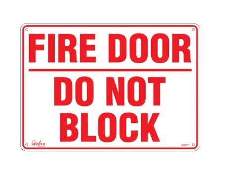 Fire Door Do Not Block Sign, 10 x 14, Plastic - Southwest Safety & Supply