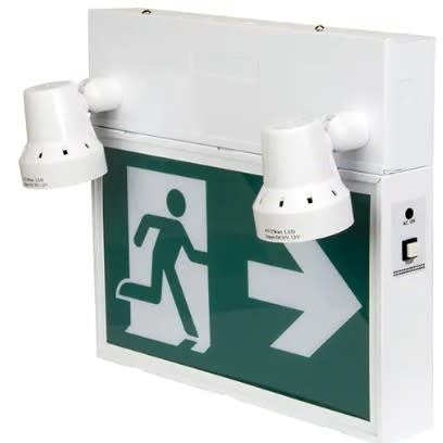 Running Man Sign w/ Security Lights, LED, Battery/Hardwired, Aluminum ...
