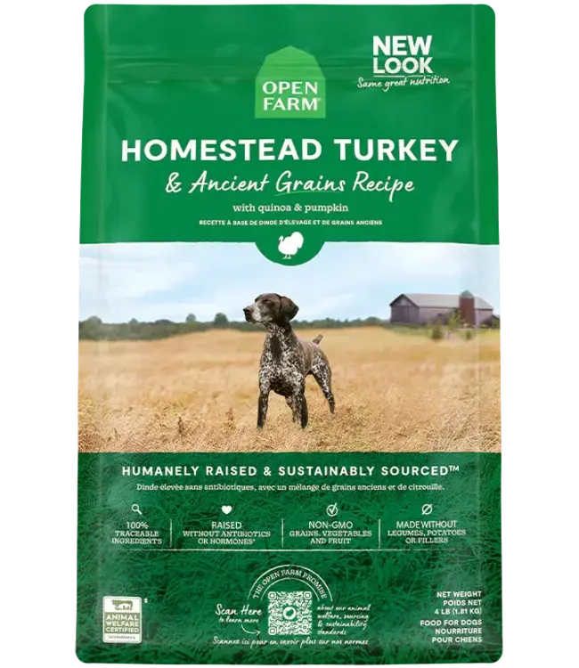 Open Farm Homestead Turkey and Ancient Grains Kibble for Dogs ...
