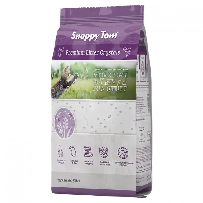 Snappy Tom Premium Litter Crystals Lavender 4 kg (8.8 lb) (@4 ...