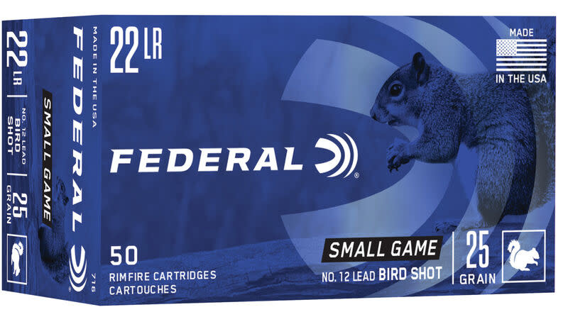 FEDERAL .22 CAL LR BIRD SHOT 25 GR 12 LEAD SHOT 50 RDS