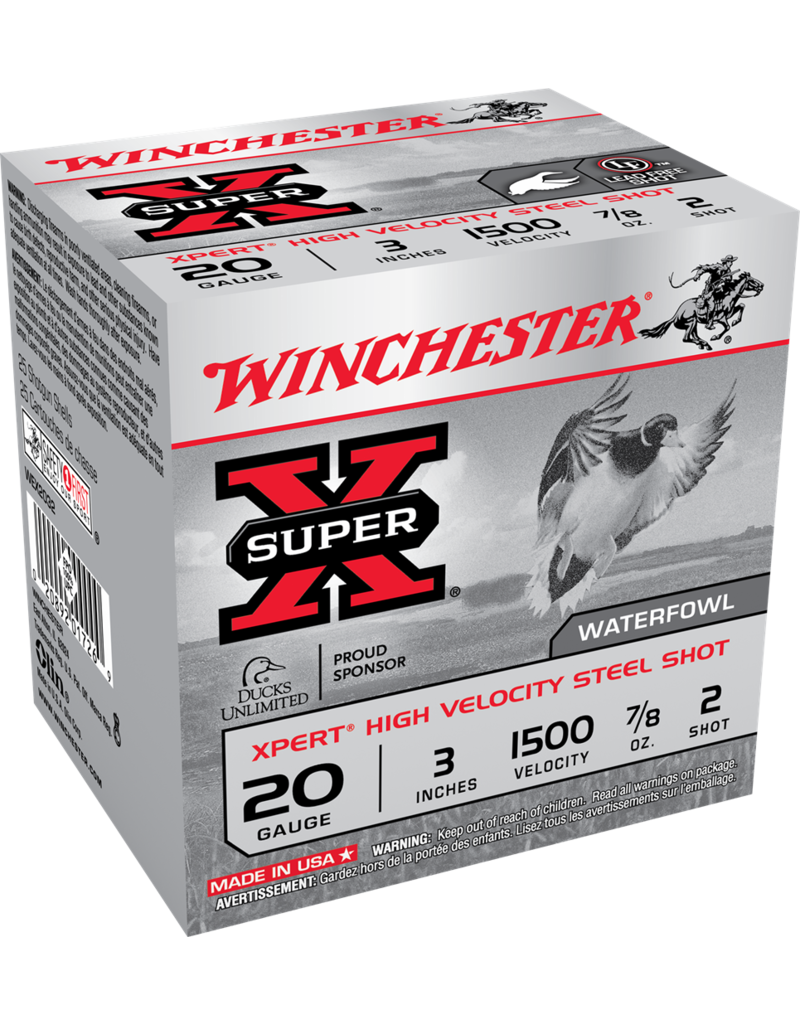 WINCHESTER EXPERT 20GA 3" 7/8OZ #2 STEEL 25 SHELLS