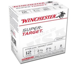 WINCHESTER SUPER TARGET XTRA-LITE TARGET LOAD 12 GA 2 3/4" 1 0Z #8 250 RDS