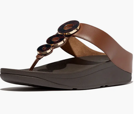 Fino Resin-Hoop Leather Toe-Post Sandals - The Ultimate Foot Store