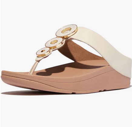 Fino Resin Hoop Leather Toe Post Sandals