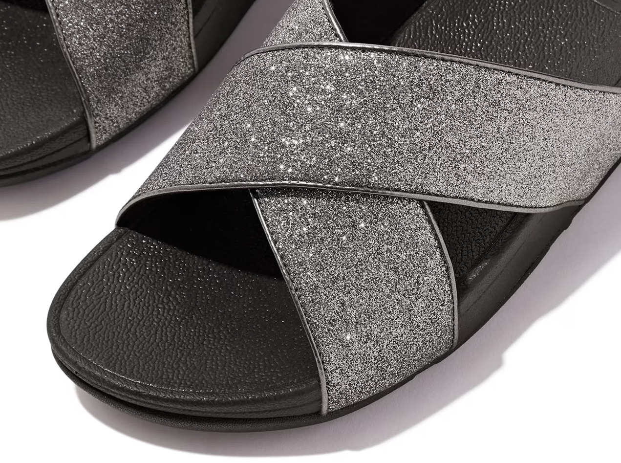 Lulu Glitterdust Cross Slides - The Ultimate Foot Store