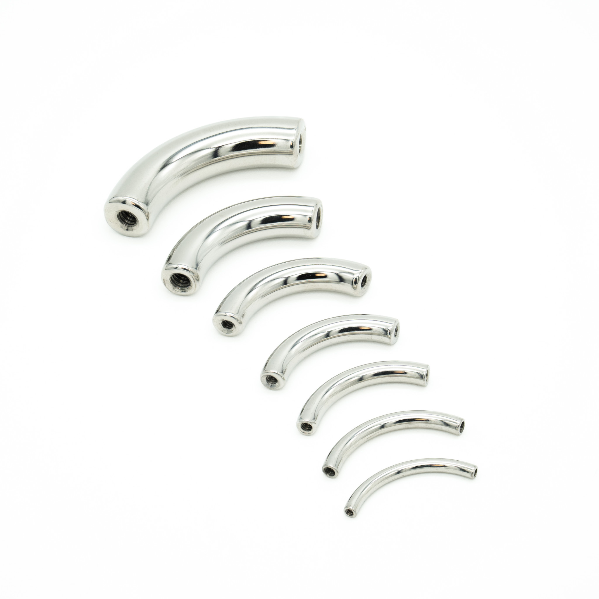 SS Threaded Curved Barbell (post only) - Laughing Buddha Seattle