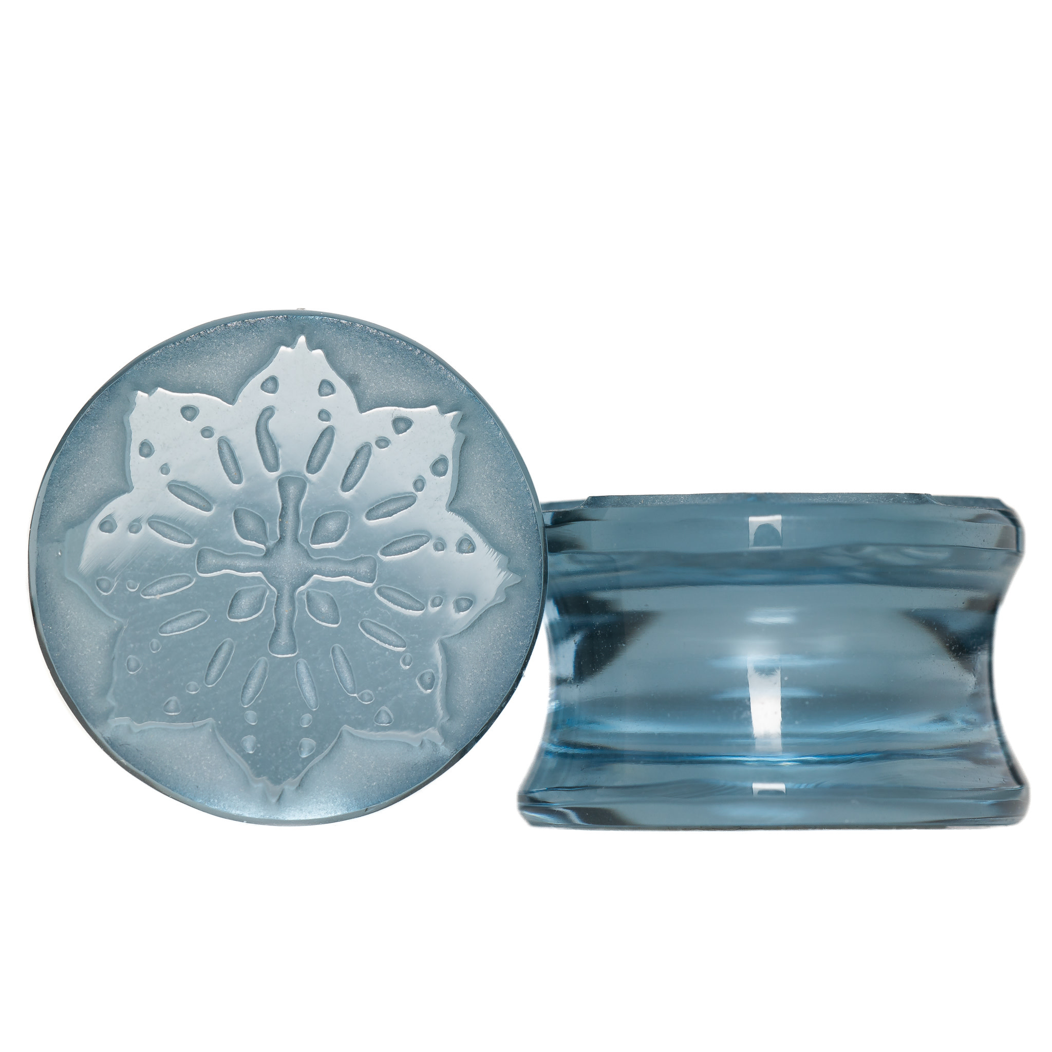 Double Flare (DF) Blue Buddha Logo Plugs (pair) - Laughing Buddha Seattle