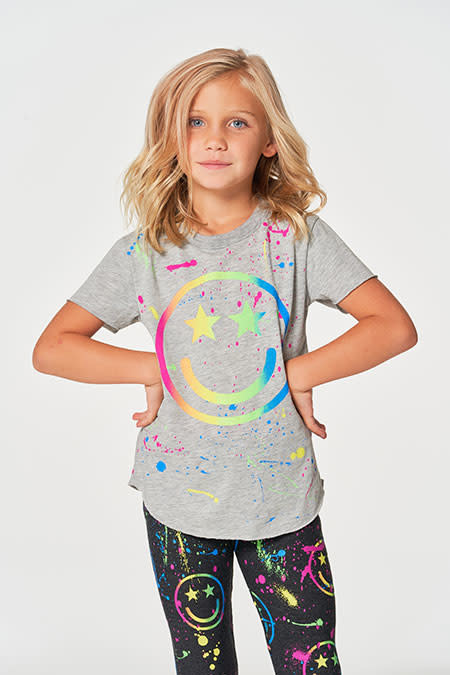 Chaser Girls Splatter Smiley Tee - Groove