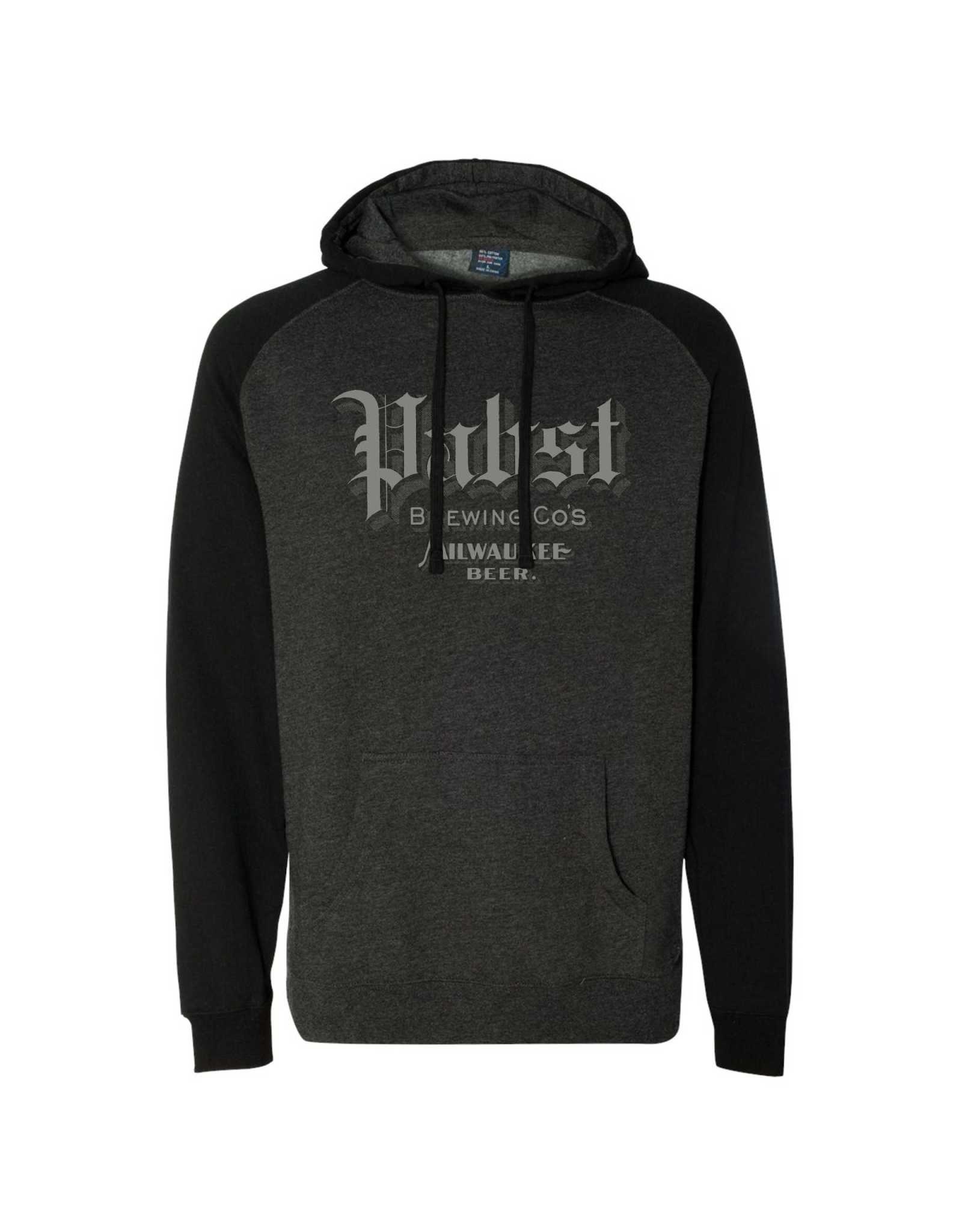 Pabst Pre-Pro Charcoal Raglan Hoodie - Best Pabst Shop
