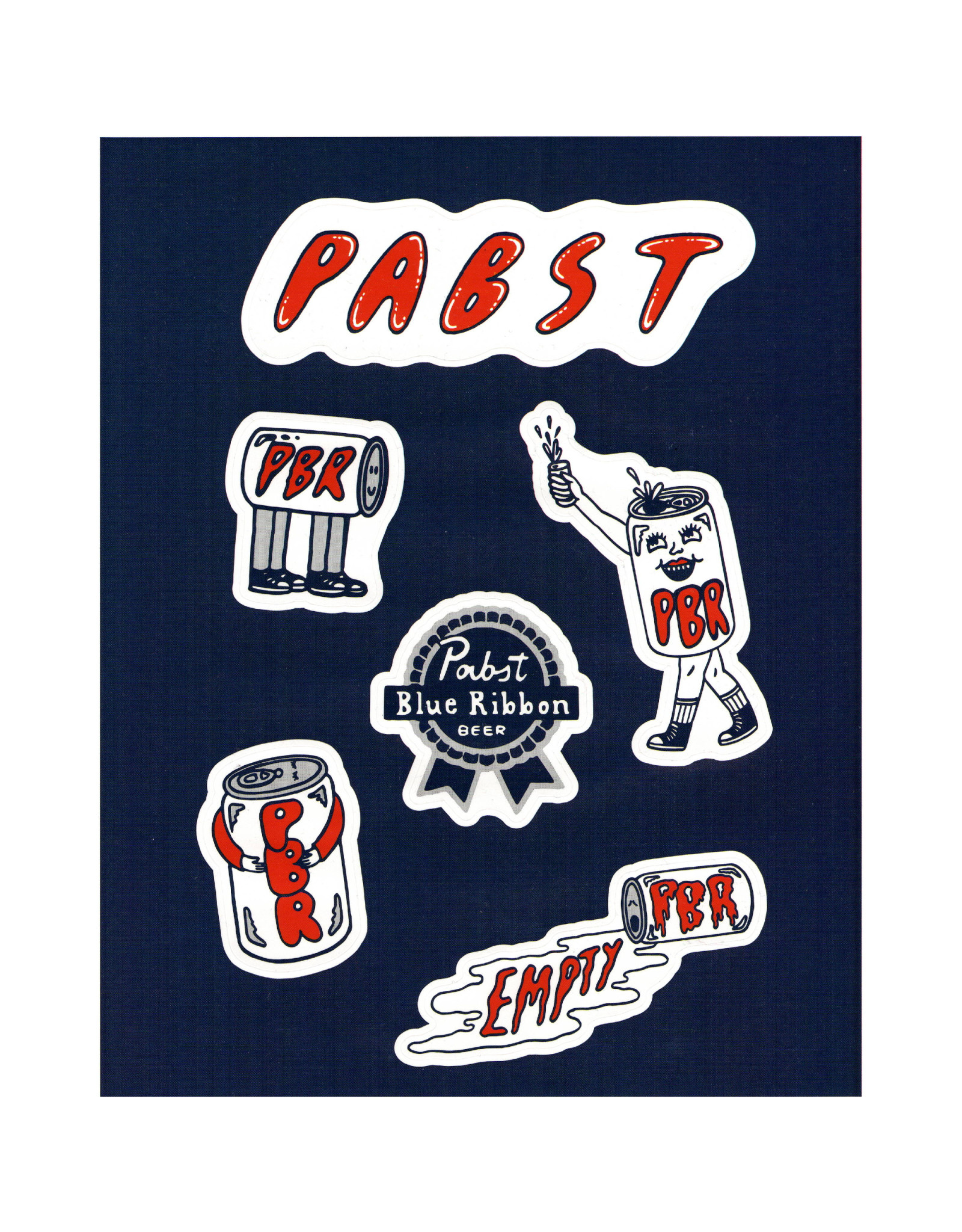 Pabst Art Design Sticker Sheet - Best Pabst Shop