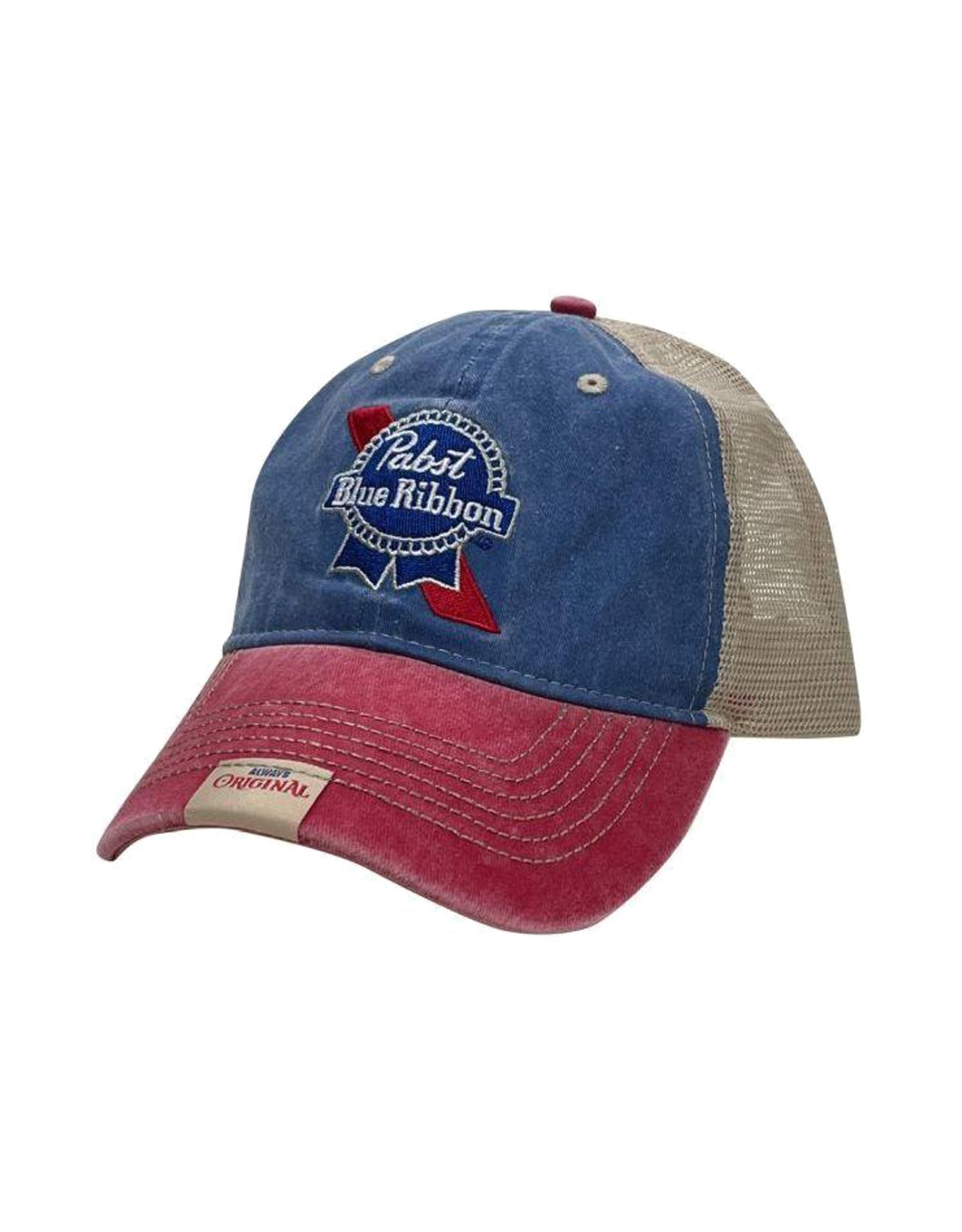 Pabst Denim Red Bill Mesh Trucker Hat - Best Pabst Shop