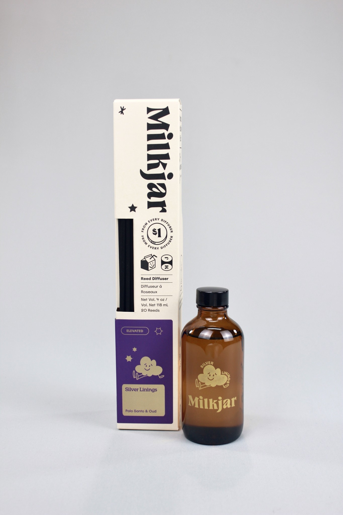 Milk Jar Candle Co. - Reed Diffuser - Silver Linings - Footloose Shoes