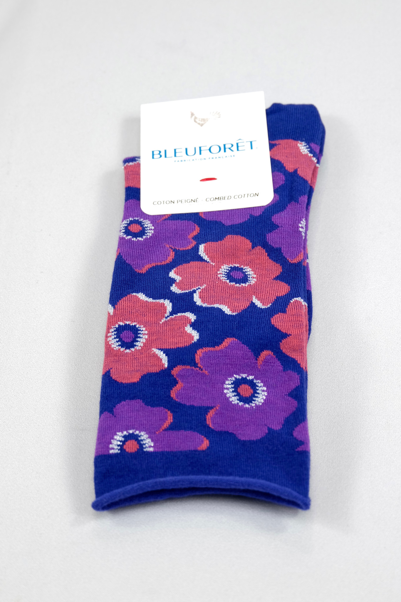 Bleuforet - Petunias Cotton Sock - Lapis Blue - Footloose Shoes