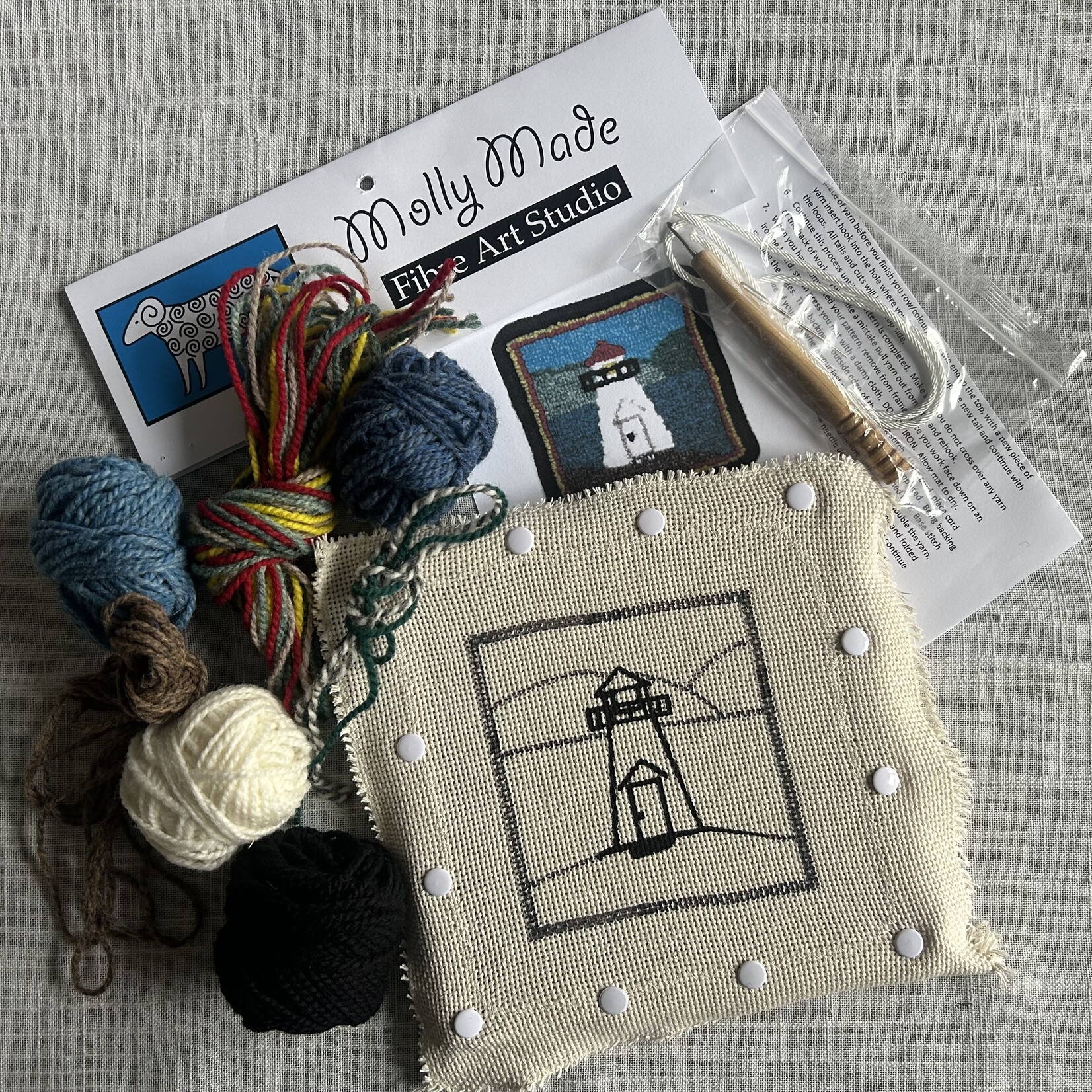 Coaster Rug Hooking Kits by Molly Made Fibre Art Studio - Wool Trends