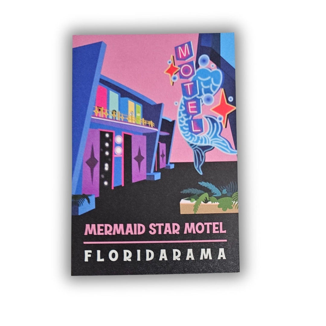 [FLR] Post Art - Retro Mermaid Star Motel - Pink - FloridaRAMA