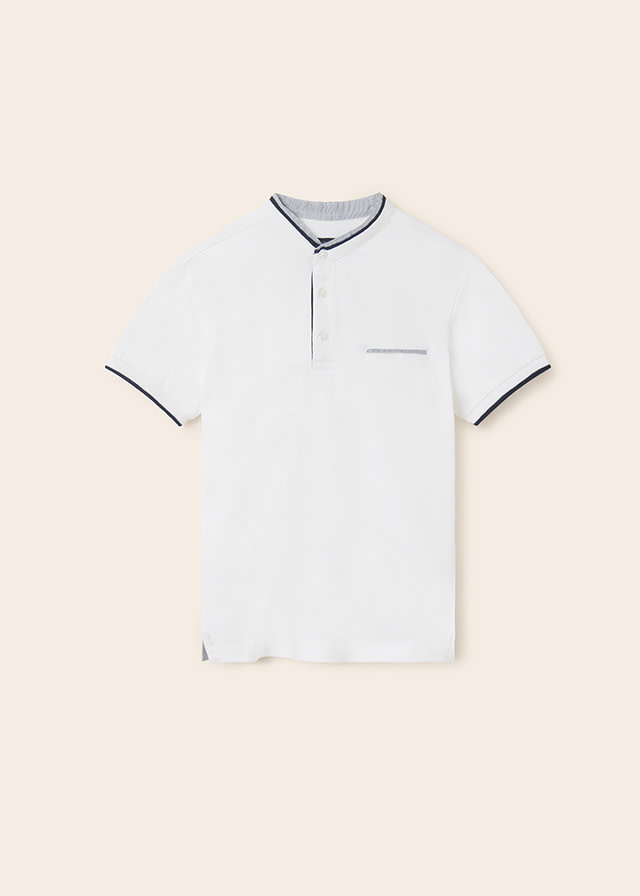 White Polo w/Mao collar - Baby Baby Inc