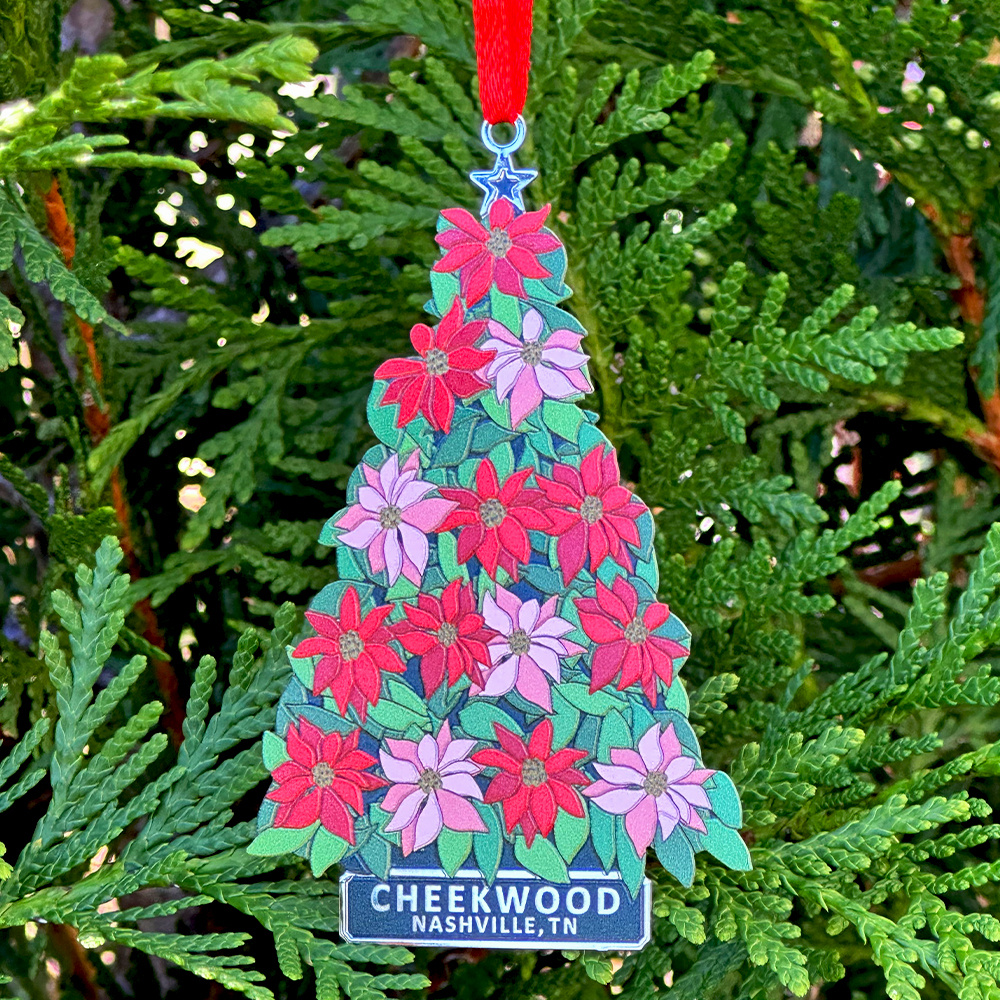 Cheekwood Poinsettia Tree Metal Ornament - Cheekwood