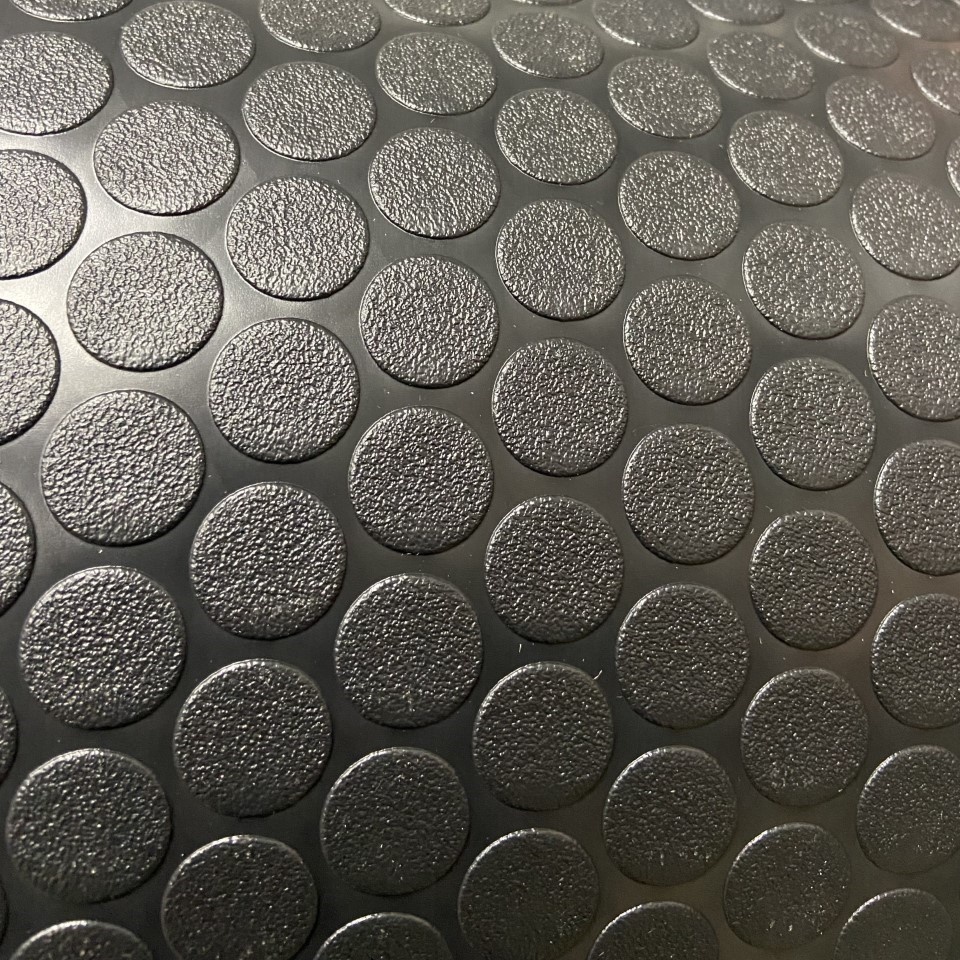 65MM Black Rubber Coin Flooring 8'6" - PleasureLand RV Wholesale