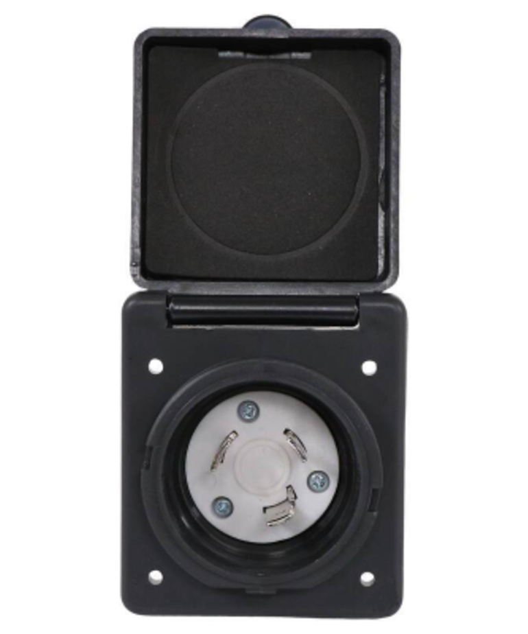 Epicord Black 30Amp Power Inlet - Pleasure Land RV Surplus Store