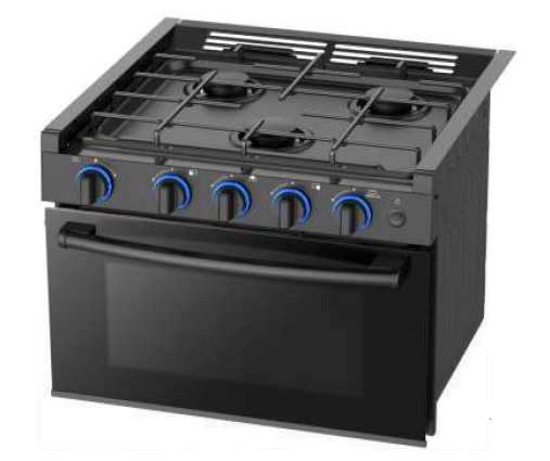 17" High Pointe Gas Range Black - PleasureLand RV Wholesale
