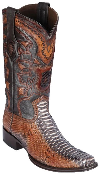 Men's Los Altos European Square Toe Python Rustic Cognac 765788 ...