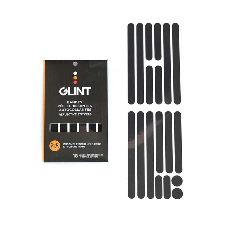 GLINT Reflective, Frame Stickers, Black, Kit - Vélo IBIKE Montréal