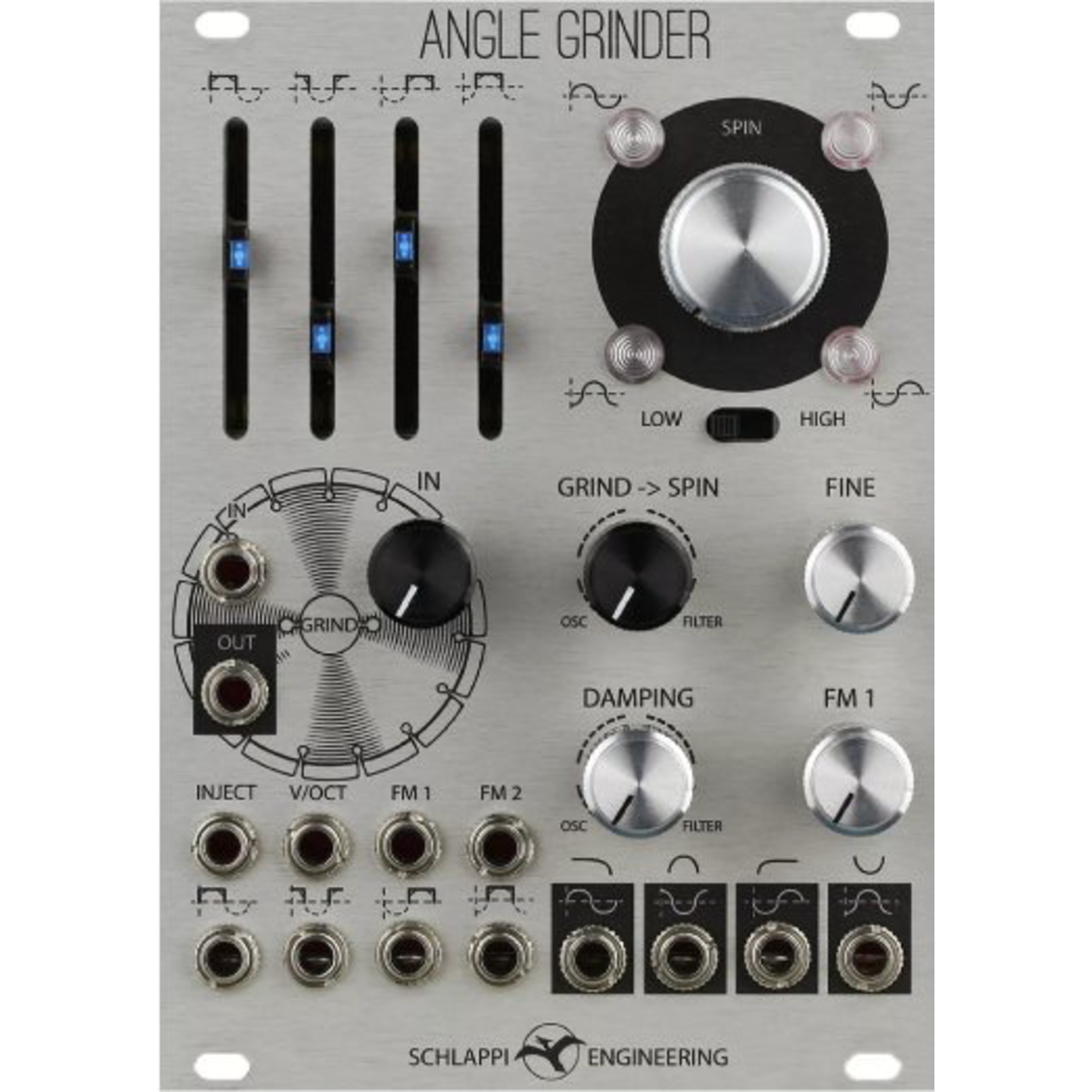 Schlappi Engineering Angle Grinder, Silver - Control Voltage