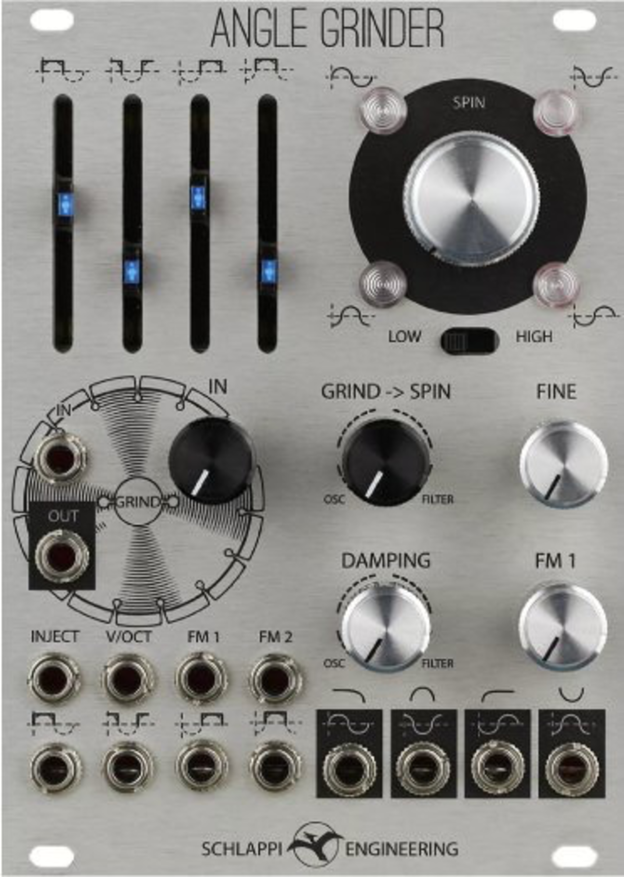 Schlappi Engineering Angle Grinder, Silver - Control Voltage