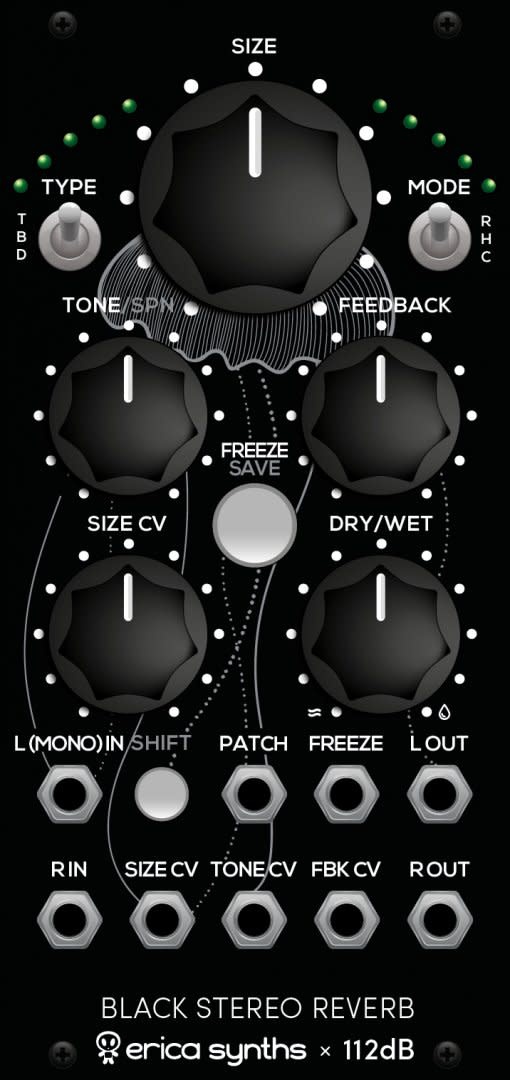 Erica Synths Black Stereo Reverb - Control Voltage