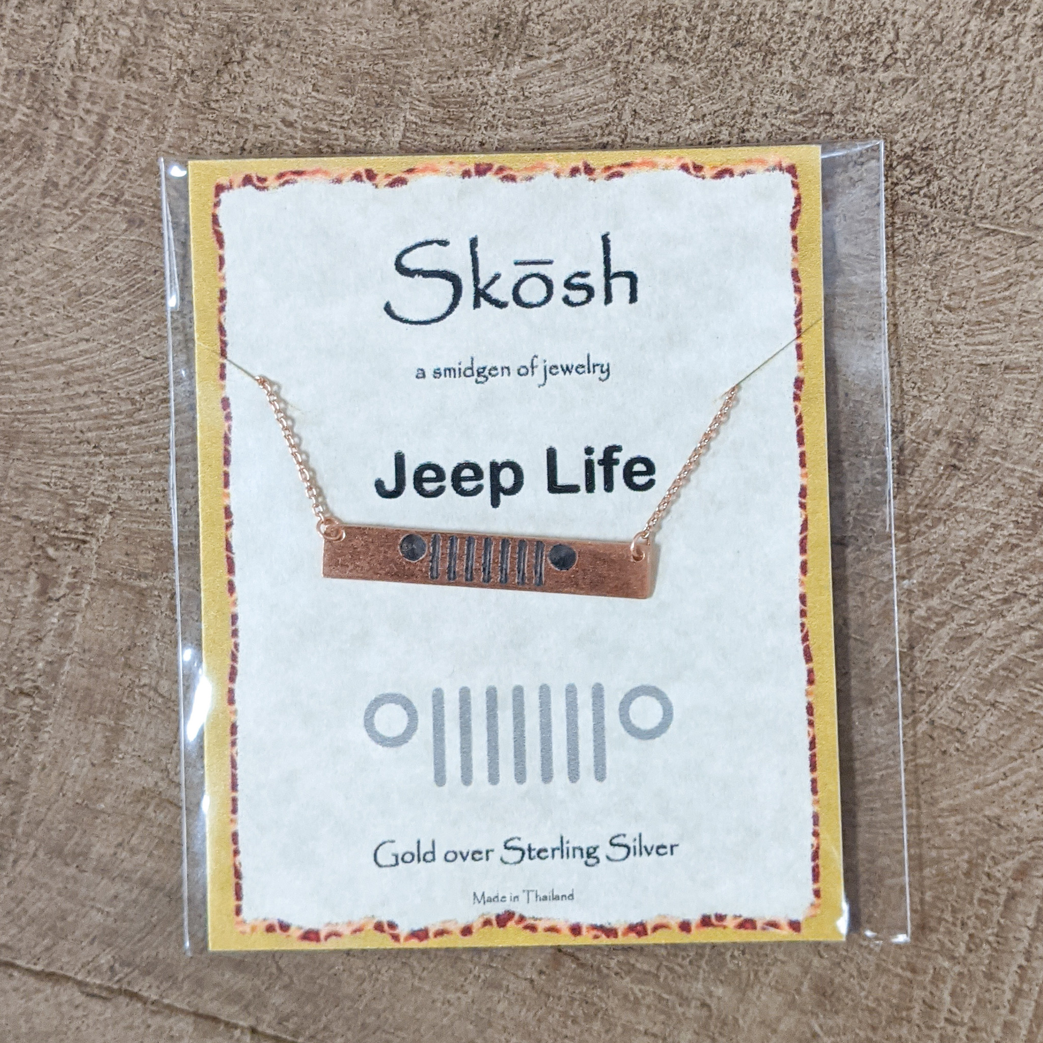 Necklace Jeep Bar Rose Gold - Monograms Plus Cullman