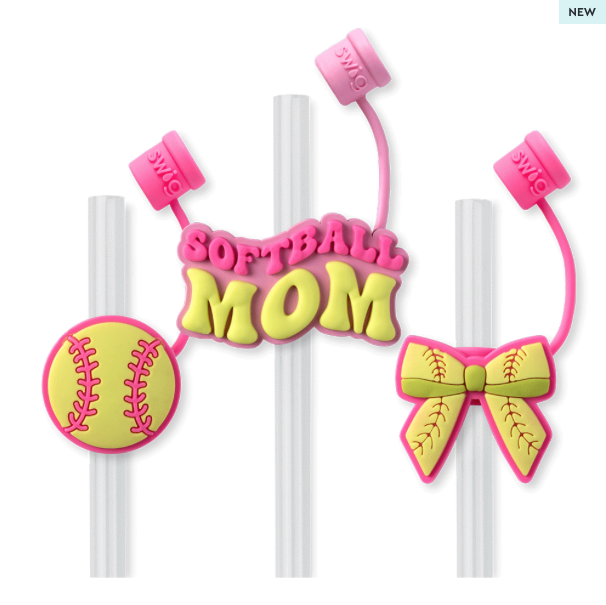 Pitch Hit Run Straw Topper Set - Monograms Plus Cullman
