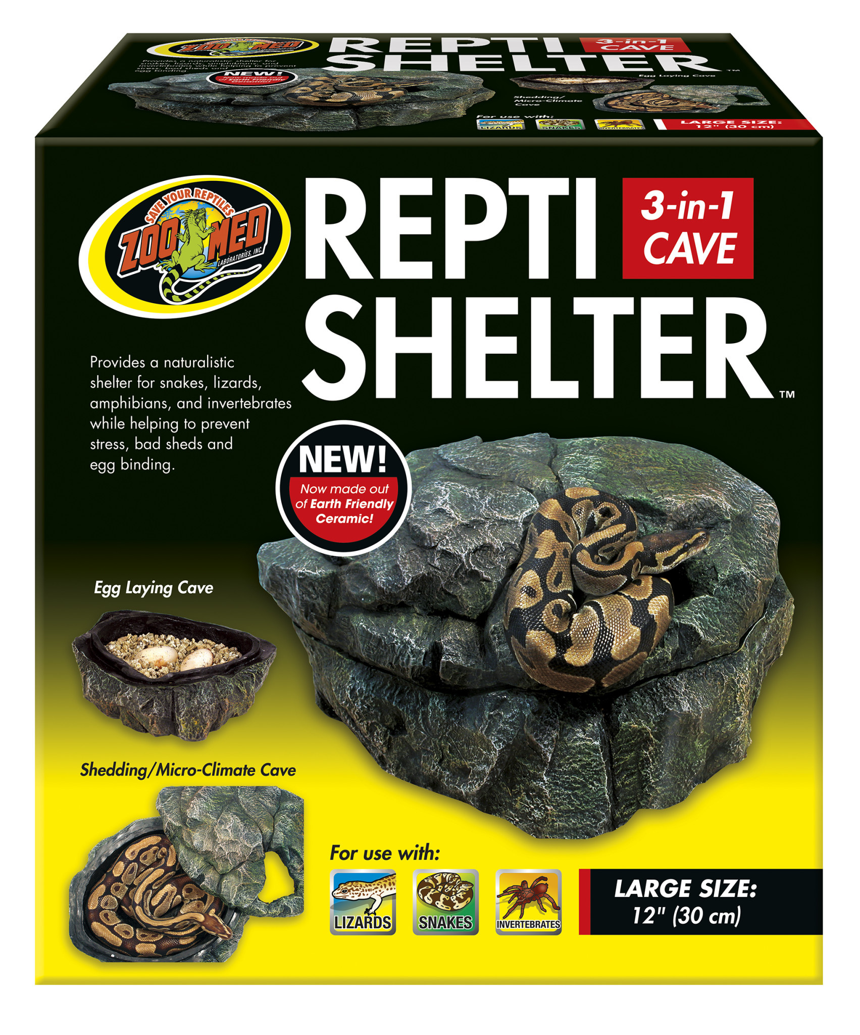 Repti Shelter 3 in 1 Cave Lg - Snake Discovery