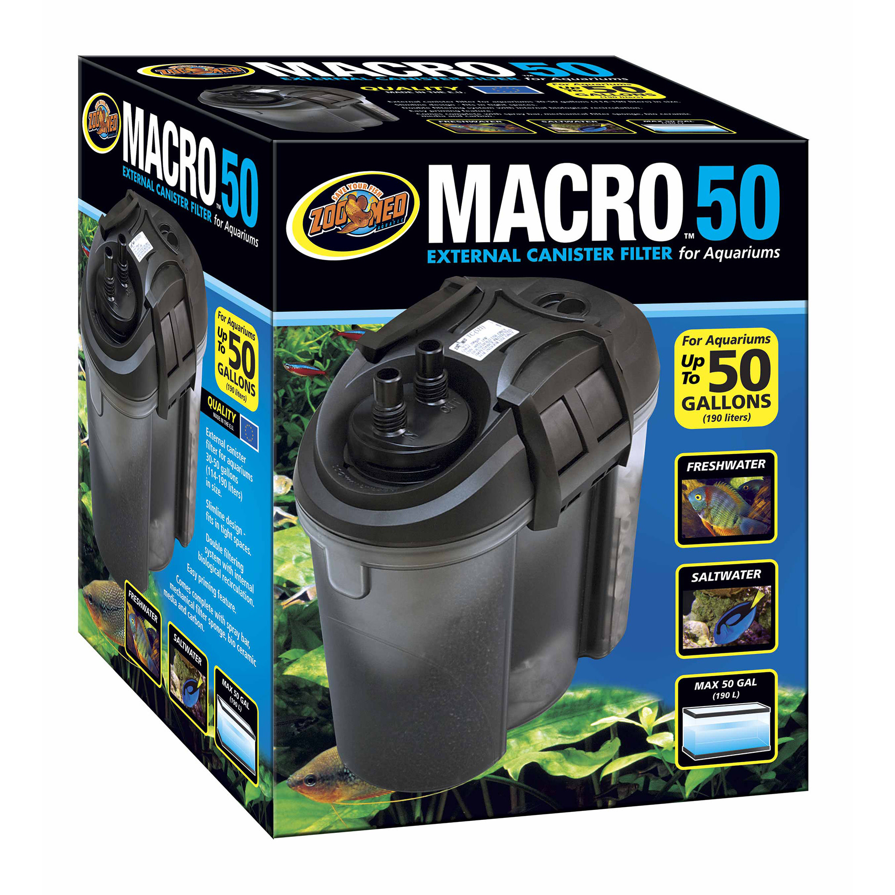 Macro 50 Canister Filter (200 GPH) - Snake Discovery
