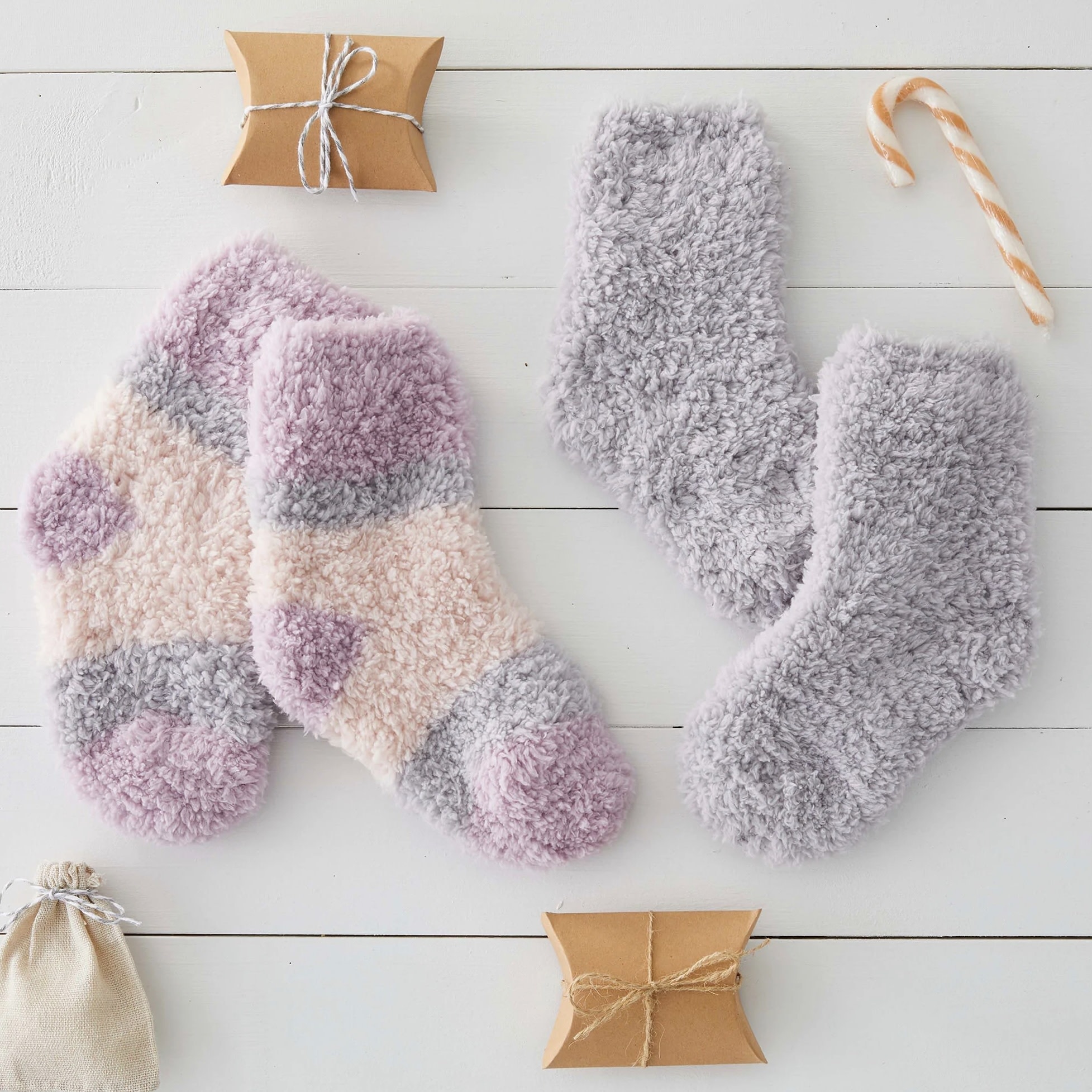 Lemon - 2PK Furry Foam Recycled Crew Sock - Kraz E Threads